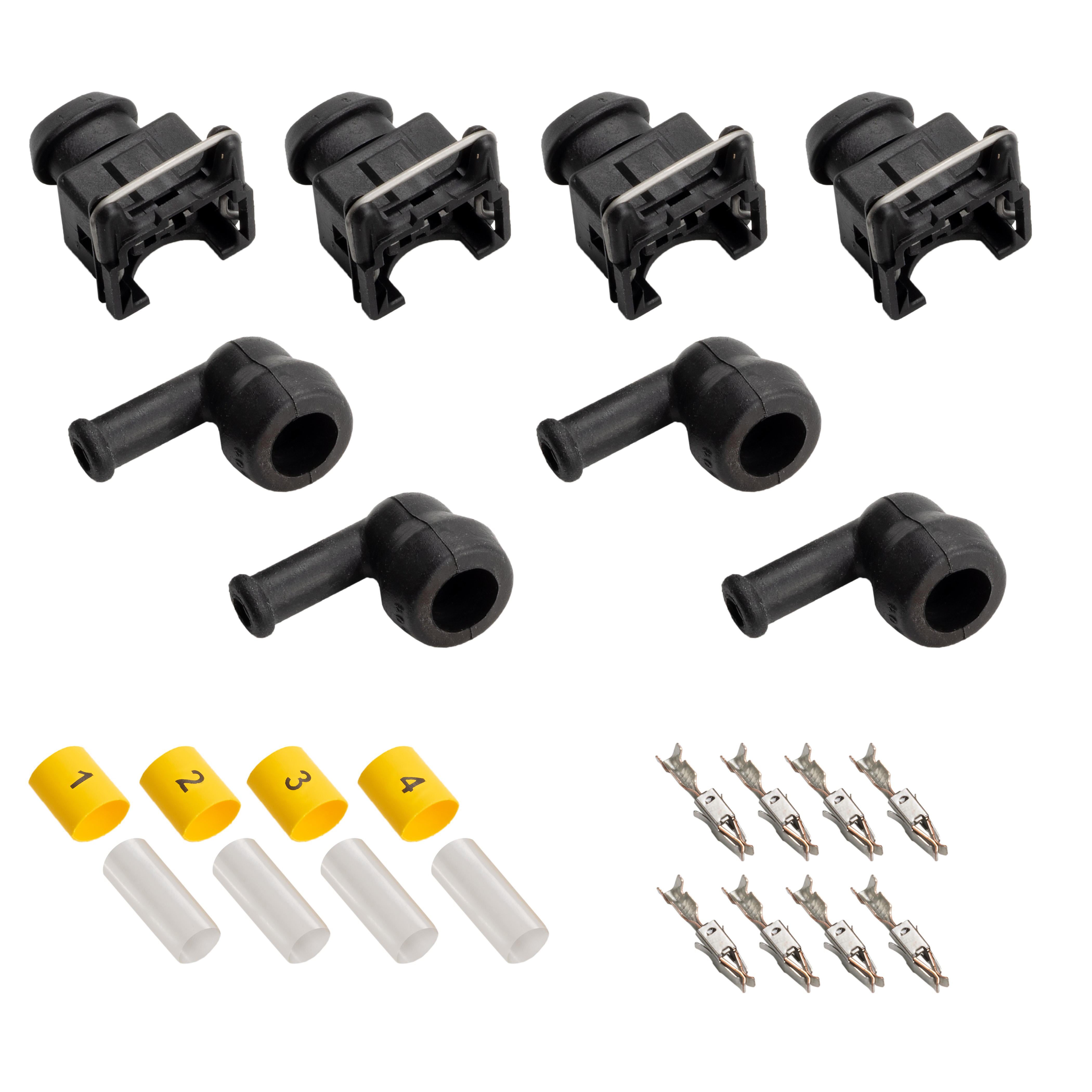 4 Cyl EV1 Injector Connector Kit W 90º Boots | Prowireusa