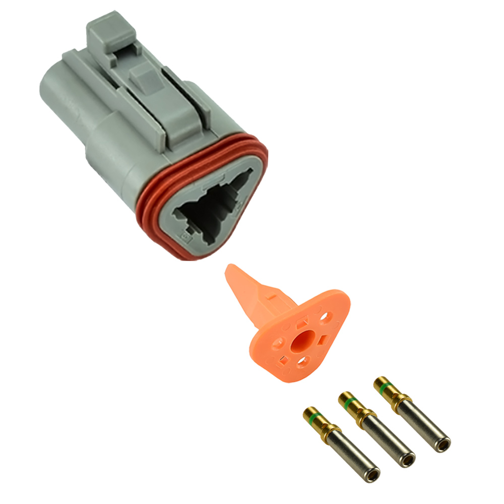 DT 3 Pin Plug Kit Solid Gold 16-14