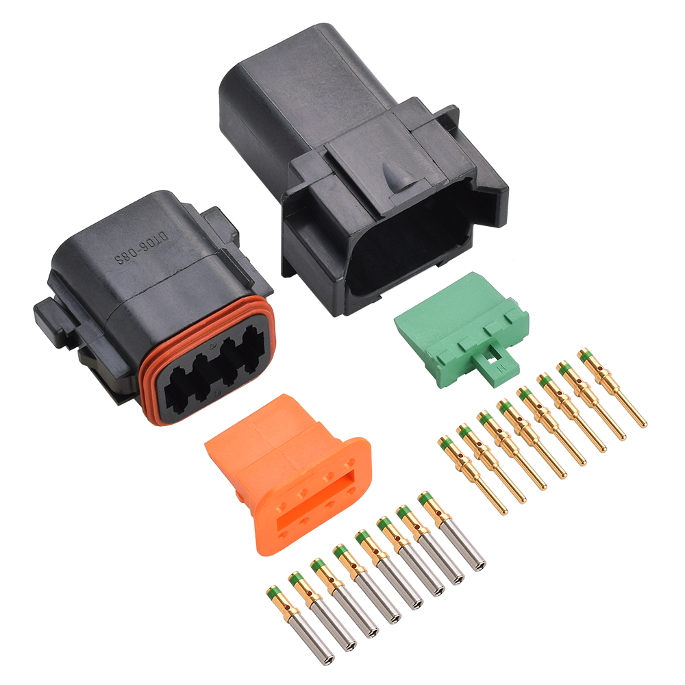 DT 6 Pin Connector Kit Gold 16-14 Black